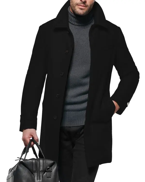 NORWEGIAN WOOL Down Filled Euro Coat - Black