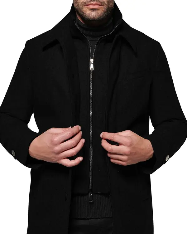 NORWEGIAN WOOL Down Filled Euro Coat - Black