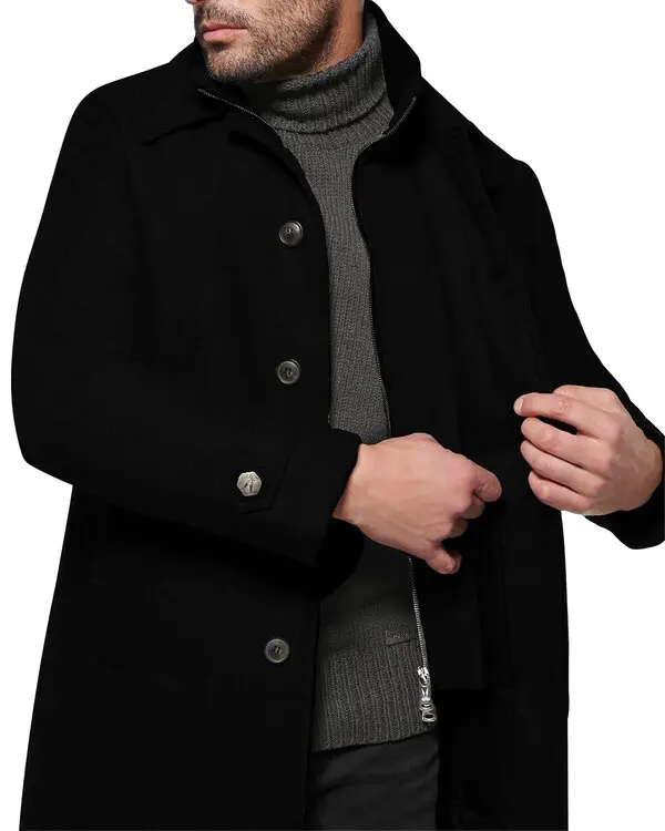 NORWEGIAN WOOL Down Filled Euro Coat - Black