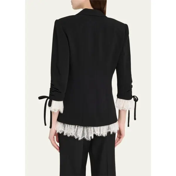 Cinq À Sept Roxie Blazer With Lace - Black White