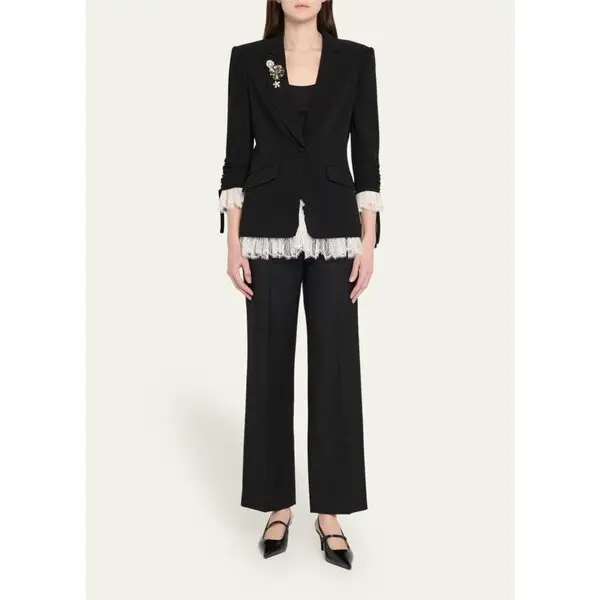 Cinq À Sept Roxie Blazer With Lace - Black White
