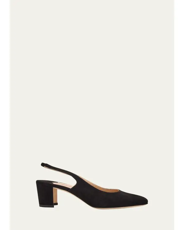Manolo Blahnik 50mm Allurasa Slingback Pump - Black