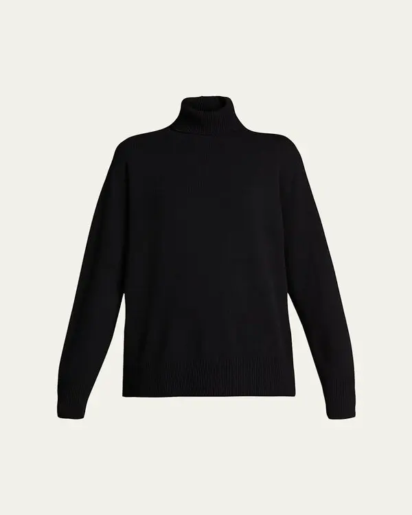 THE ROW Stepny Wool-cashmere Turtleneck Top - Black