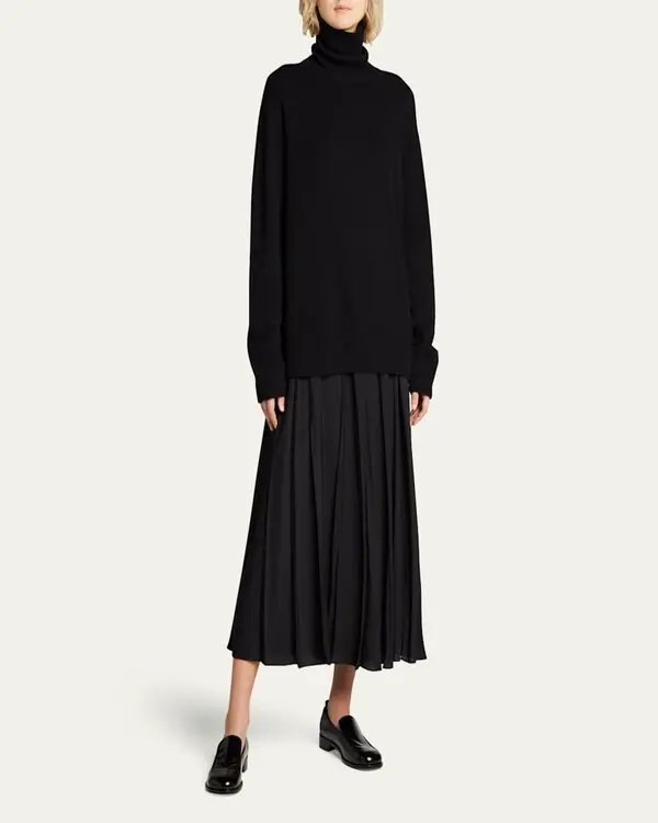 THE ROW Stepny Wool-cashmere Turtleneck Top - Black