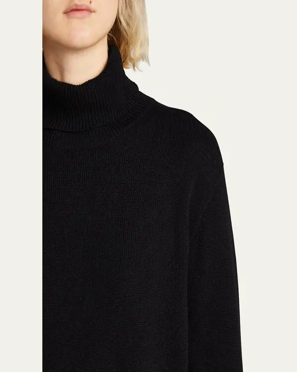 THE ROW Stepny Wool-cashmere Turtleneck Top - Black