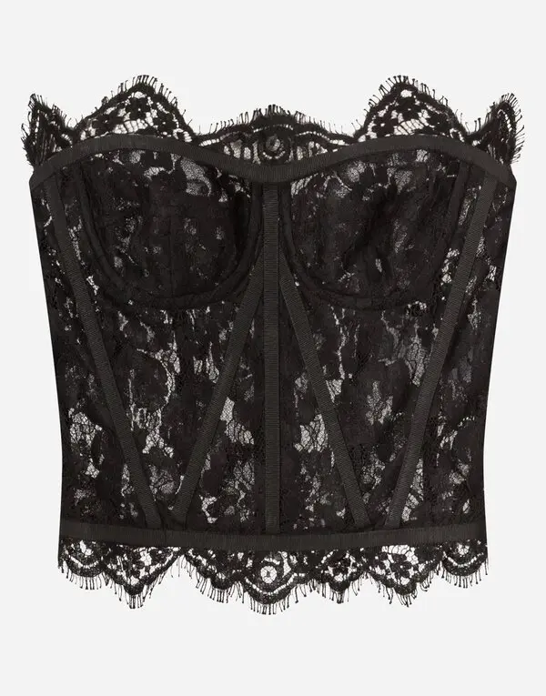 Dolce & Gabbana Short Galloon Lace Bustier - Black