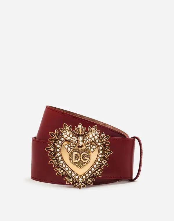 Dolce & Gabbana Leather Devotion Belt - Red