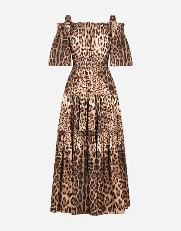 Dolce & Gabbana Leopard-print Poplin Dress - Multicolor
