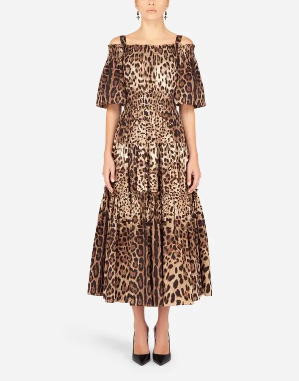 Dolce & Gabbana Leopard-print Poplin Dress - Multicolor