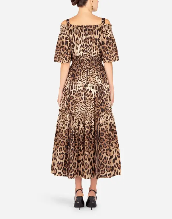 Dolce & Gabbana Leopard-print Poplin Dress - Multicolor