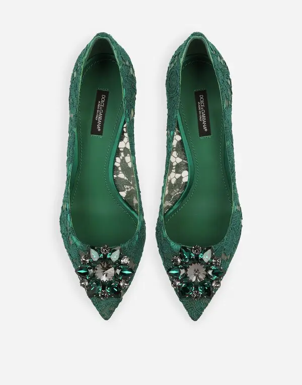 Dolce & Gabbana Lace Pumps With Brooch - Green