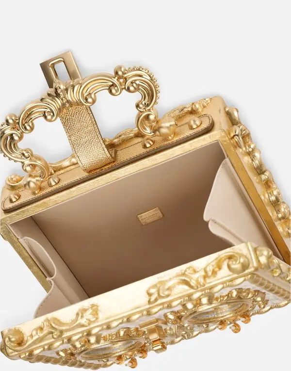 Dolce & Gabbana Calfskin Dolce Box Bag With Rhinestone And Mirrored Detailing - Multicolor
