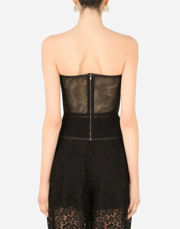 Dolce & Gabbana Cotton Tulle Bustier Top