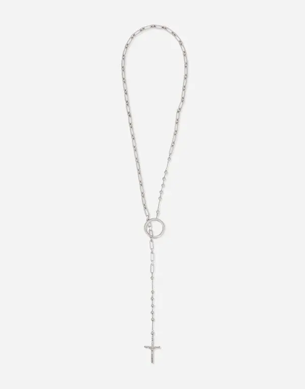 Dolce & Gabbana Plated Necklace With Cross Pendant - Silver