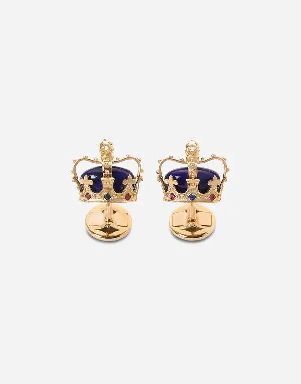 Dolce & Gabbana Royal Cufflinks 18-carat Lapis Lazuli, Rubies, And Blue Sapphires - Yellow Gold