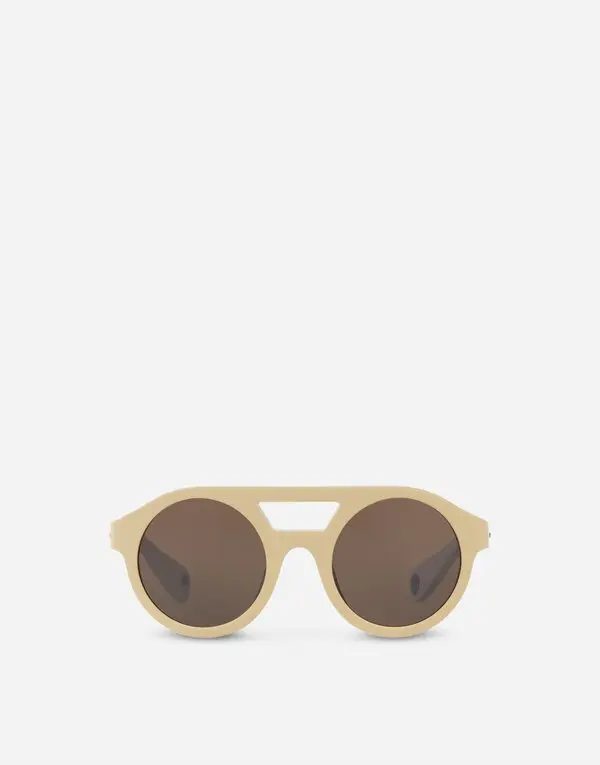 Dolce & Gabbana Round Frame Sunglasses - Beige And Light Blue