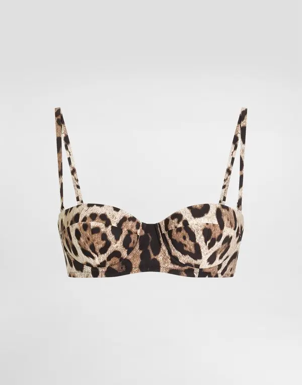 Dolce & Gabbana Leopard Print Balconette Bikini Top - Stampa Leo