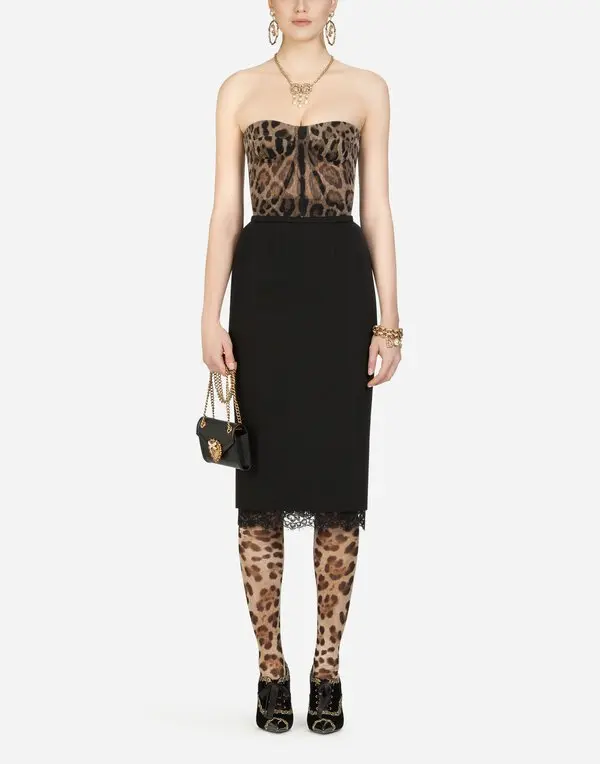 Dolce & Gabbana Leopard-print Tulle Bustier