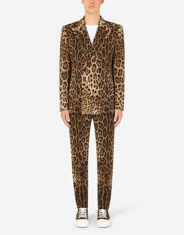 Dolce & Gabbana Double-breasted Sicilia-fit Suit With Leopard Print - Animal Print