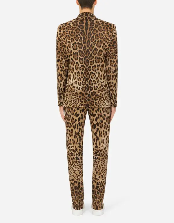 Dolce & Gabbana Double-breasted Sicilia-fit Suit With Leopard Print - Animal Print