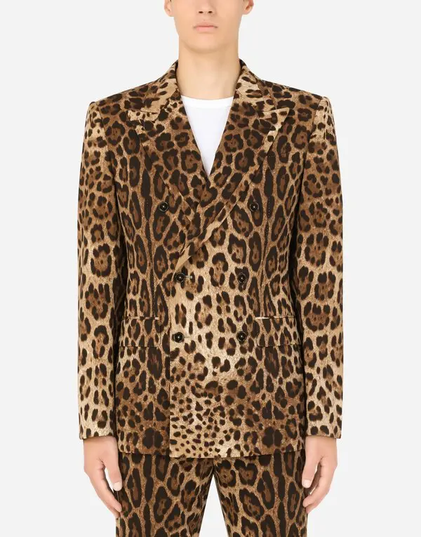 Dolce & Gabbana Double-breasted Sicilia-fit Suit With Leopard Print - Animal Print