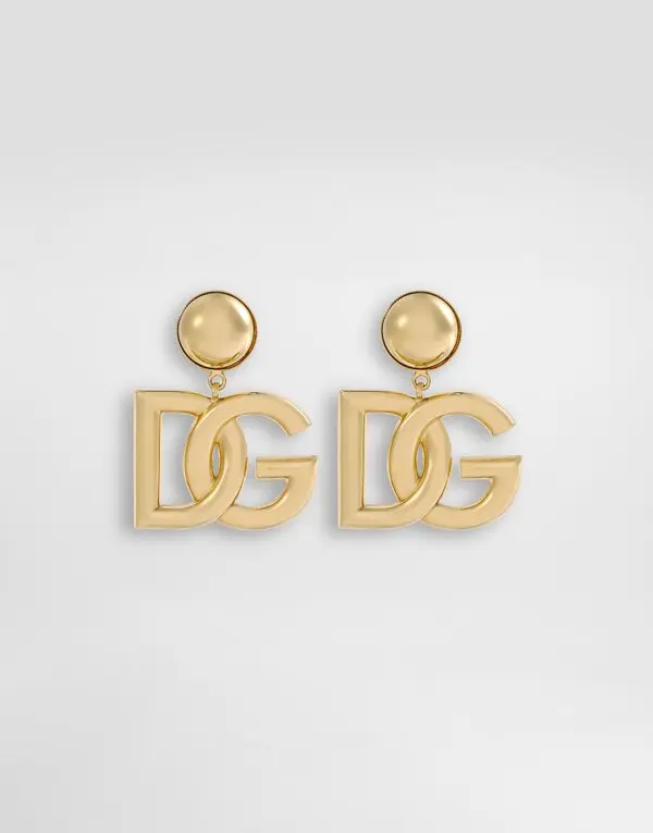 Dolce & Gabbana Clip-on Earrings With Dg Logo - Gold
