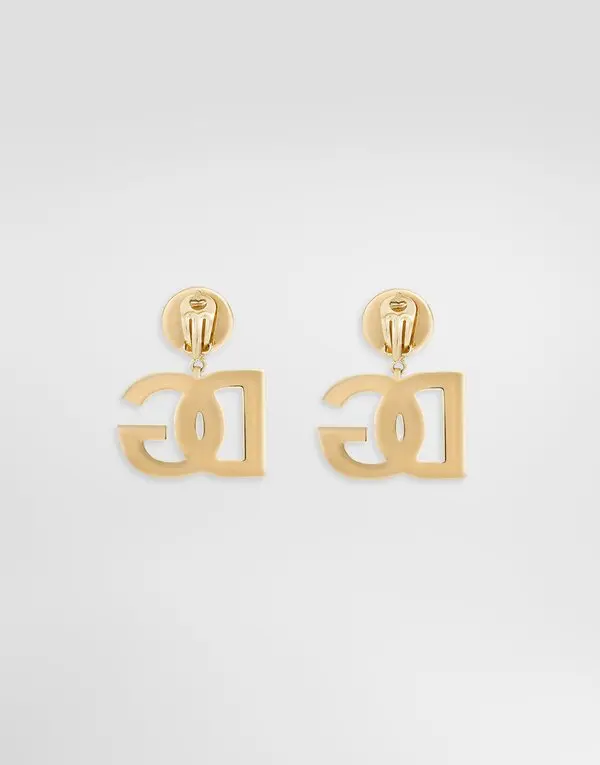 Dolce & Gabbana Clip-on Earrings With Dg Logo - Gold