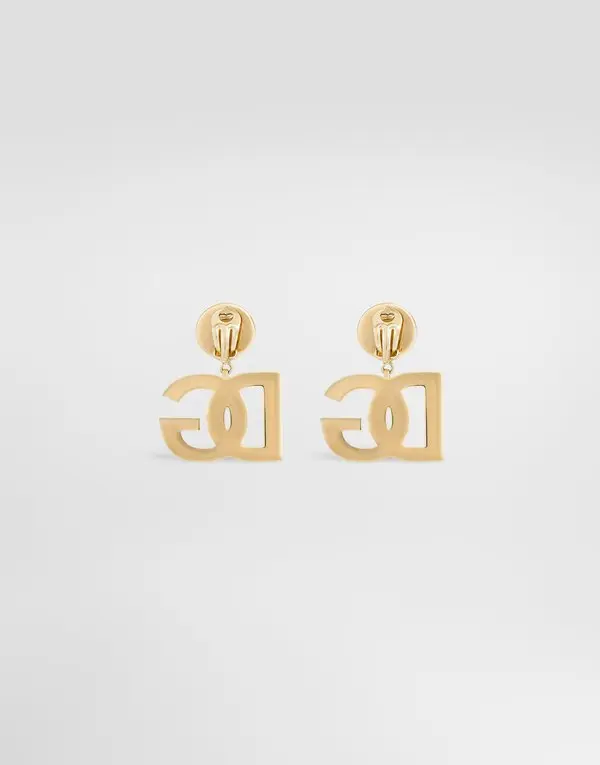 Dolce & Gabbana Clip-on Earrings With Dg Logo - Gold