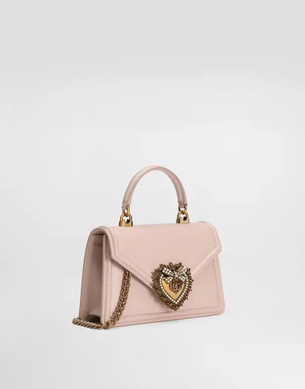 Dolce & Gabbana Small Smooth Calfskin Devotion Bag - Pale Pink