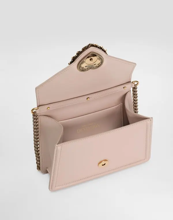 Dolce & Gabbana Small Smooth Calfskin Devotion Bag - Pale Pink
