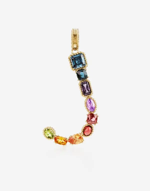 Dolce & Gabbana J Charm With Gemstones - Gold