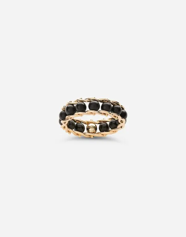 Dolce & Gabbana Sicily Ring In 18-carat Gold And Black Jade - Yellow Gold