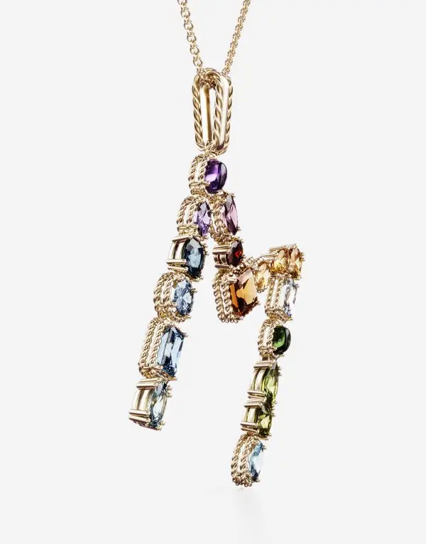 Dolce & Gabbana Rainbow Alphabet M Pendant Necklace