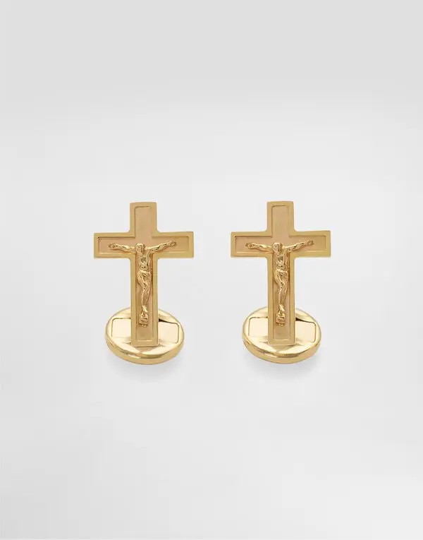 Dolce & Gabbana Sicily Cufflinks 18 Carat Yellow And Rubies - Gold