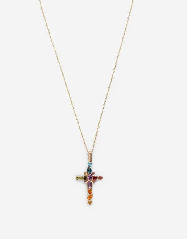 Dolce & Gabbana Rainbow Gemstone Pendant Necklace