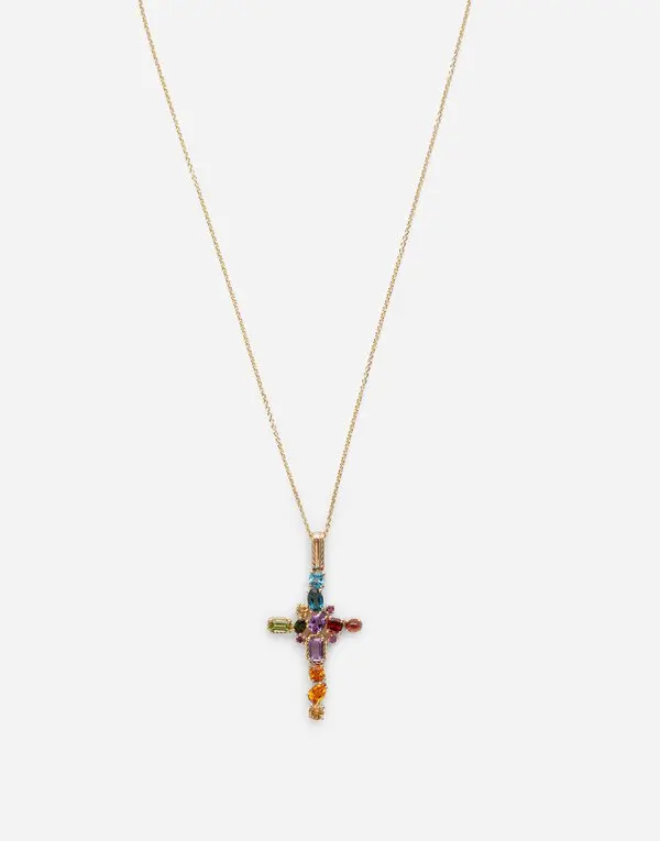 Dolce & Gabbana Rainbow Gemstone Pendant Necklace