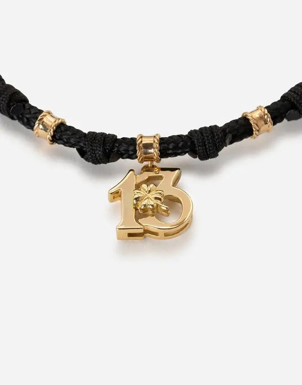 Dolce & Gabbana Fabric Good Luck Bracelet With Pendant