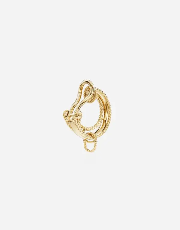Dolce & Gabbana Lettering Clip On Earring In 18kt Yellow