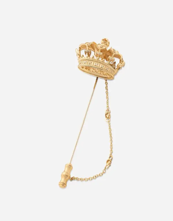 Dolce & Gabbana Royal Stick Pin In 18-karat With Diamonds - Gold