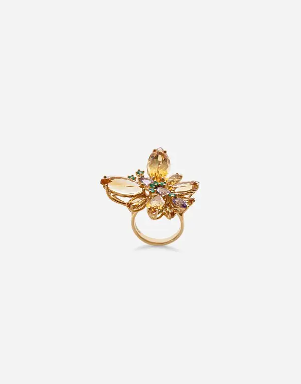 Dolce & Gabbana Butterfly Ring In 18-carat Yellow With Citrine Quartz - Gold