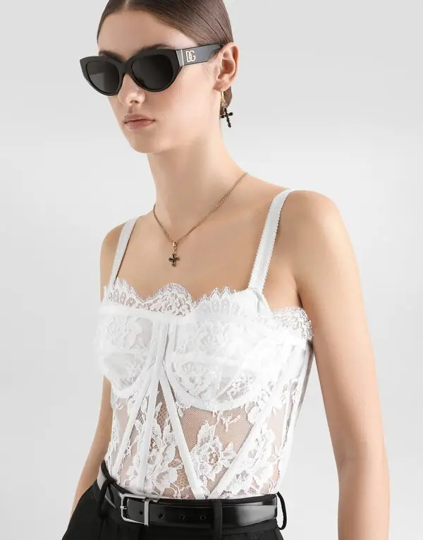 Dolce & Gabbana Lace Bustier - White