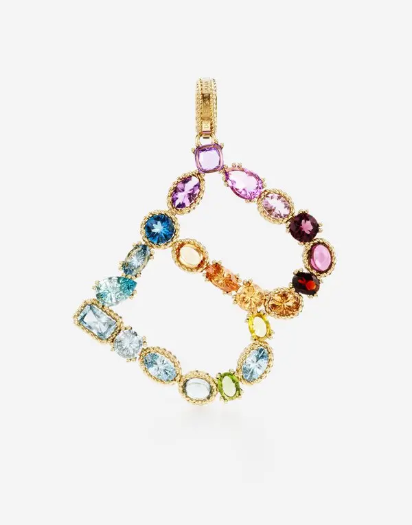 Dolce & Gabbana 18-carat Yellow Charm With Multicolored Gemstones - Gold