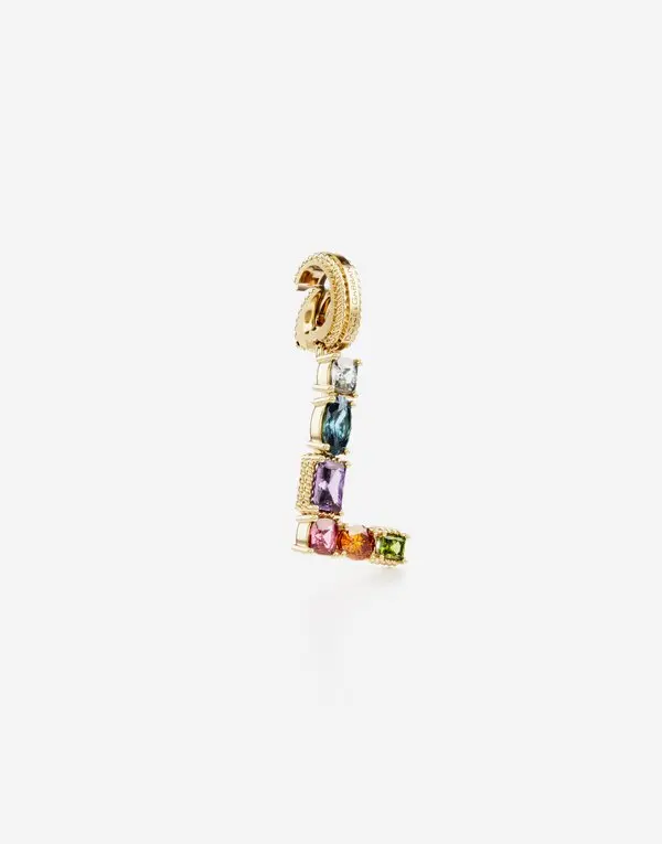 Dolce & Gabbana Charm L Alphabet In 18-karat Yellow And Gemstones