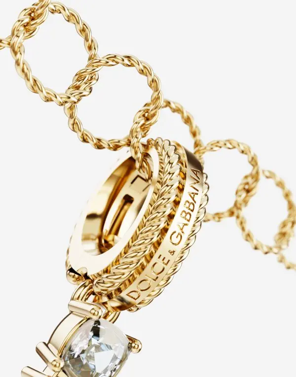 Dolce & Gabbana Charm L Alphabet In 18-karat Yellow And Gemstones