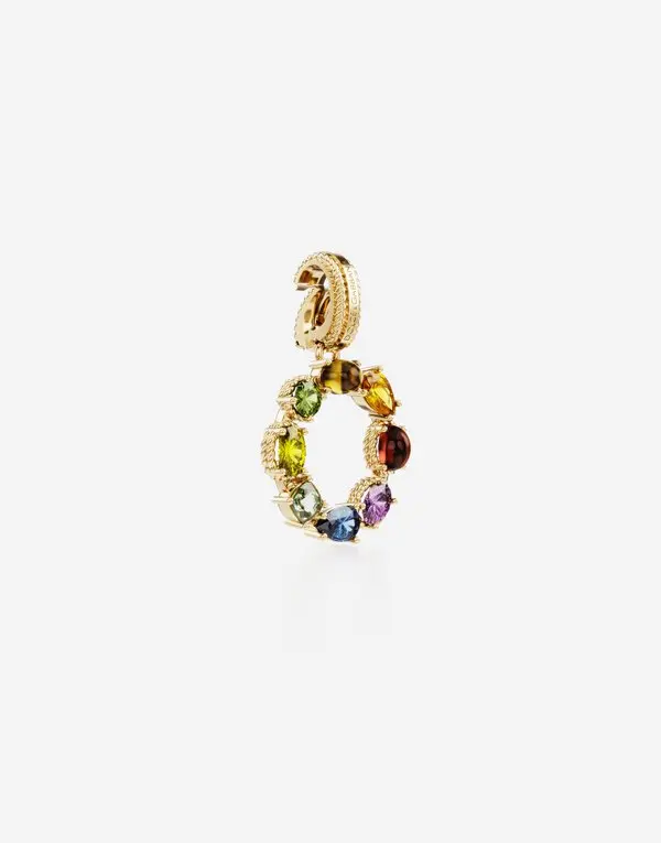 Dolce & Gabbana Lettering O Charm In 18-carat Yellow With Gemstones