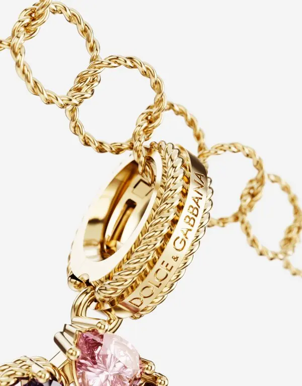 Dolce & Gabbana Alphabet P Charm In 18-karat Yellow And Gemstones