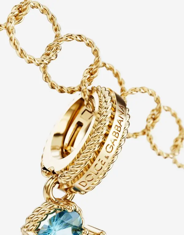 Dolce & Gabbana 18-carat Yellow And Gemstone Letter Charm - Gold