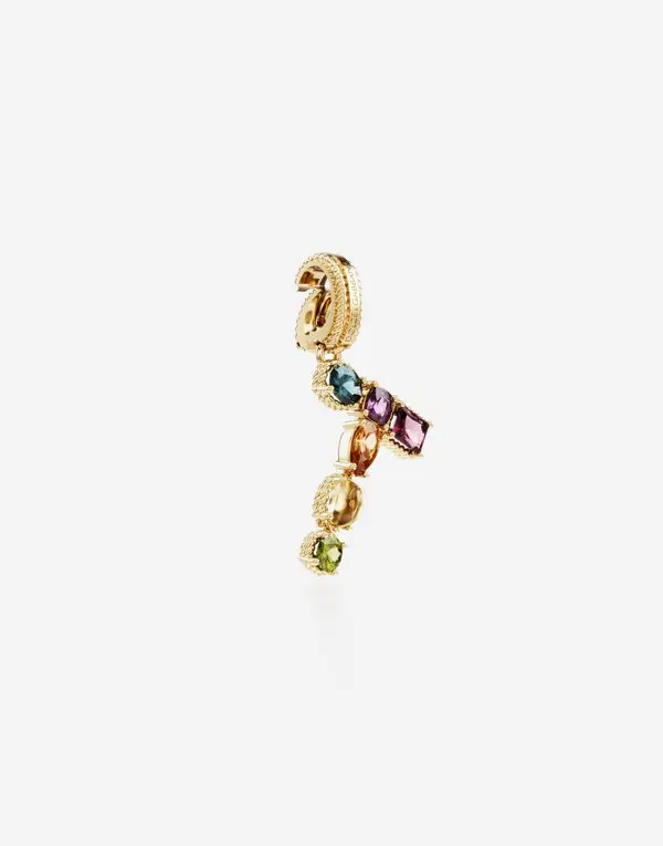 Dolce & Gabbana Charm T Lettering 18kt Yellow And Gemstones - Gold