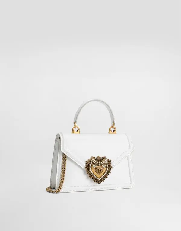 Dolce & Gabbana Small Smooth Calfskin Devotion Bag - White