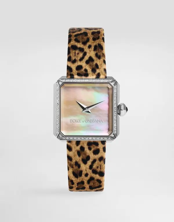 Dolce & Gabbana Sofia Steel Diamond Watch - Leo Print